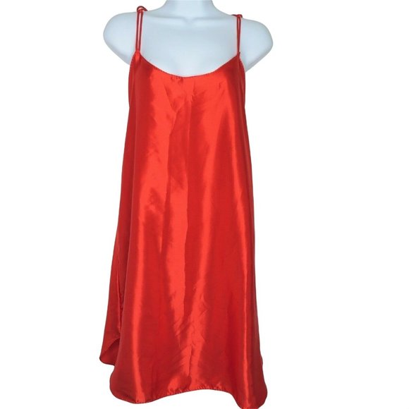 Union Tag | Intimates & Sleepwear | Vintage 7s Red Satin Slip Nightgown ...